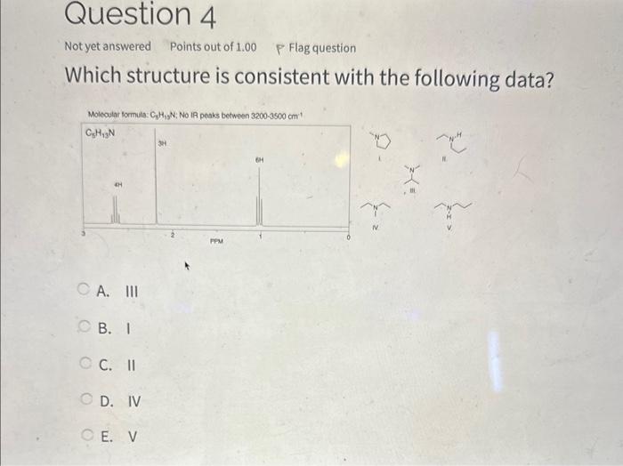 Solved Which structure is consistent with the following | Chegg.com