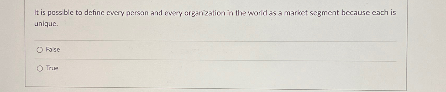 Solved It is possible to define every person and every | Chegg.com