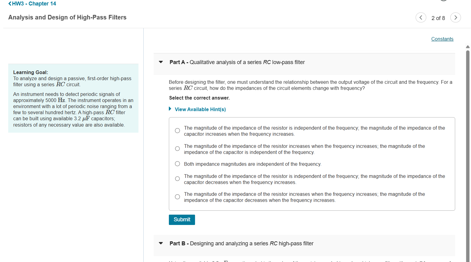 Learning Goal:To analyze and design a passive, | Chegg.com