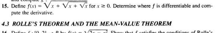 Solved 15. Define f(x)=x+x+x for x≥0. Determine where f is | Chegg.com Solved 15. Define f(x)=x+x+x for x≥0. Determine where f is | Chegg.com