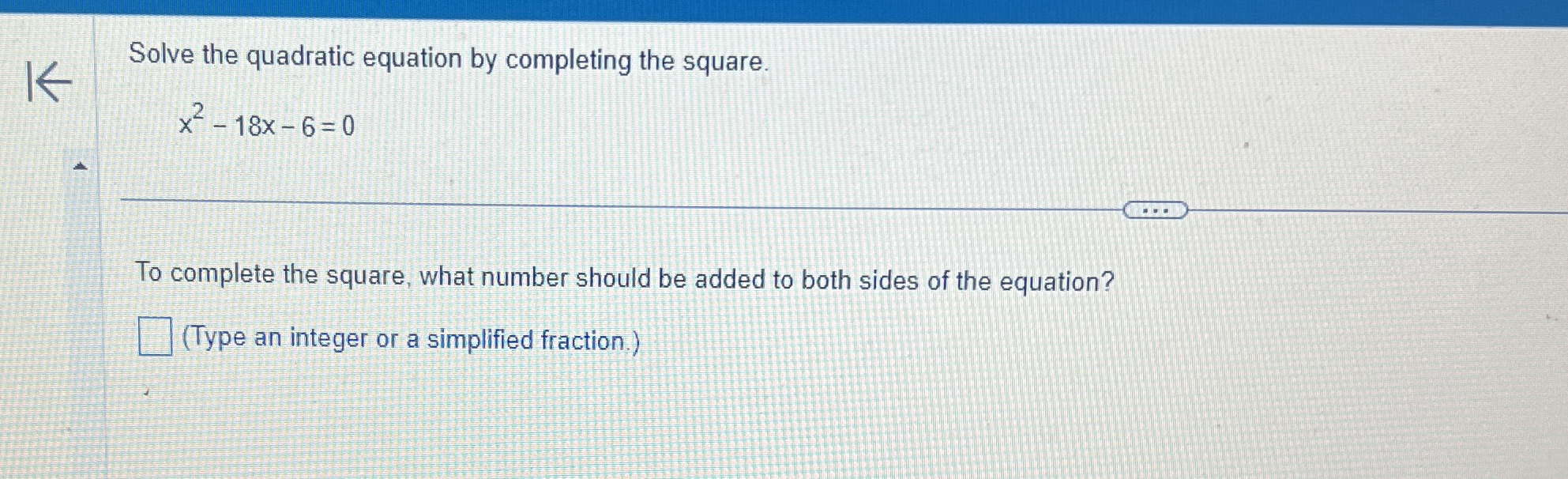 Solved Solve the quadratic equation by completing the | Chegg.com
