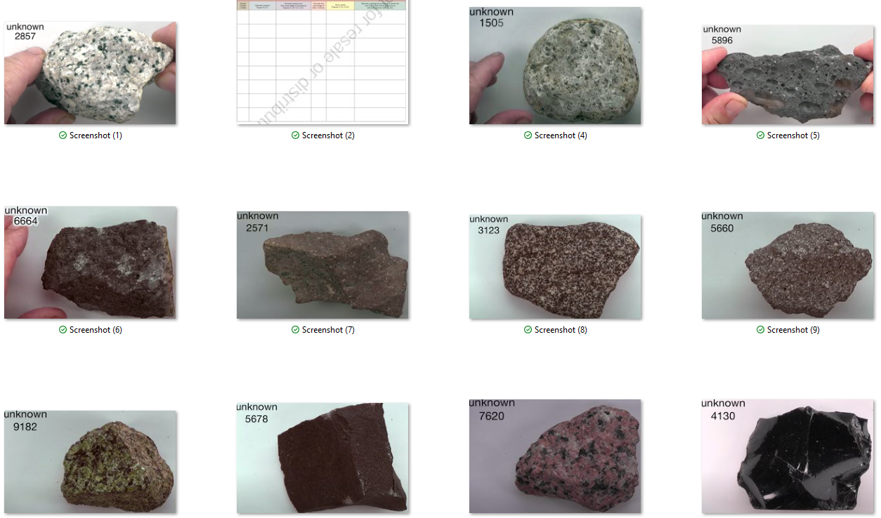 Solved please fill out two tables using the sample rocks | Chegg.com