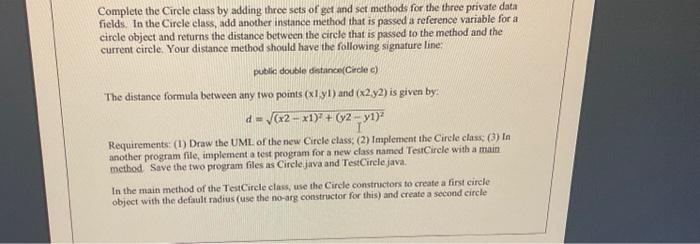 Solved inding the distance between the centers of two | Chegg.com