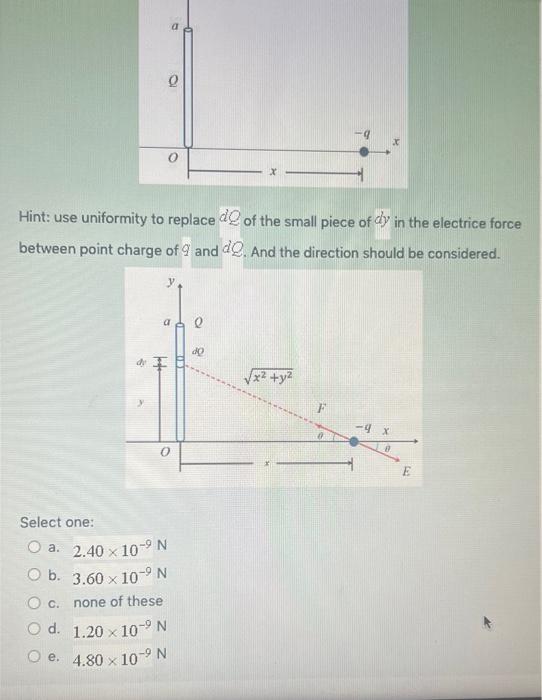Solved Positive charge Q=52.0nC is distributed uniformly | Chegg.com