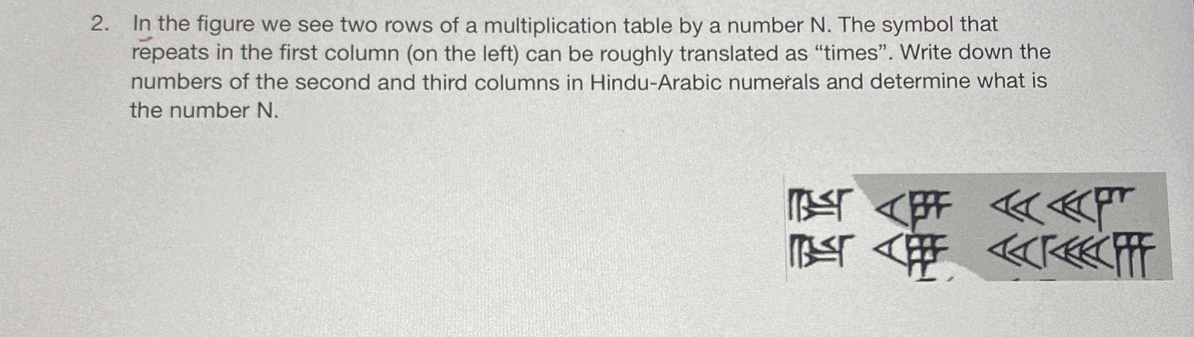 Solved In the figure we see two rows of a multiplication | Chegg.com