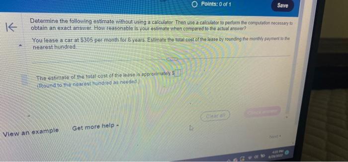 Solved Determine the following estimate without using a | Chegg.com
