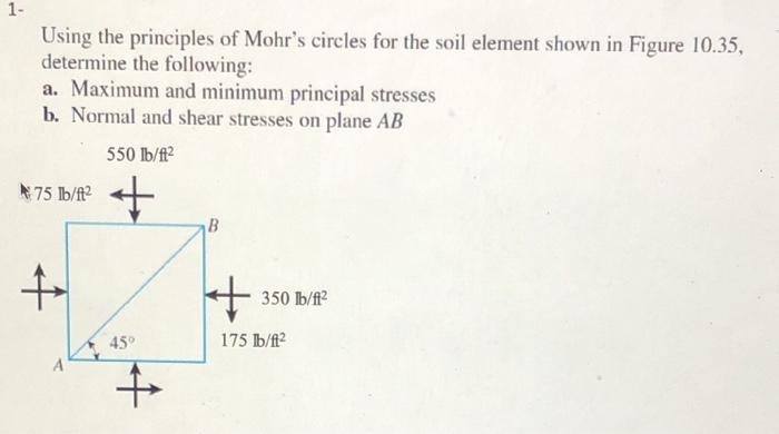 Solved 1- Using the principles of Mohr's circles for the | Chegg.com