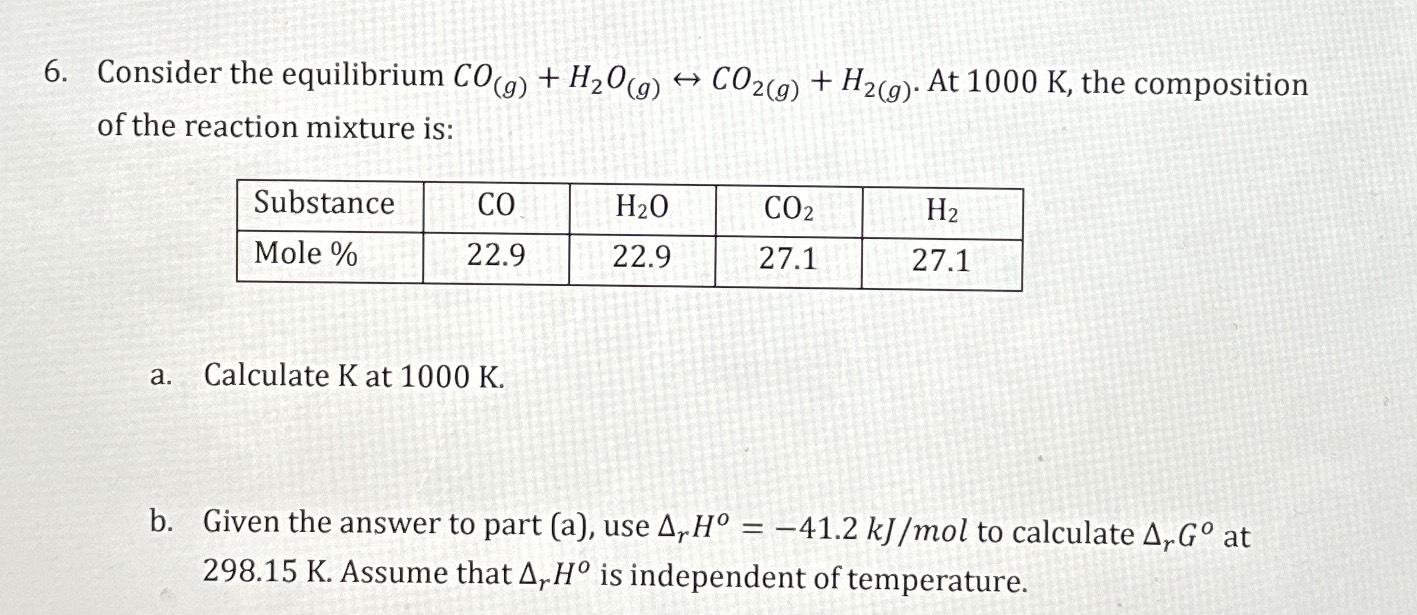 Solved Consider the equilibrium | Chegg.com