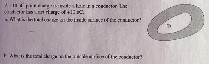 Solved A -10 nC point charge is inside a hole in a | Chegg.com