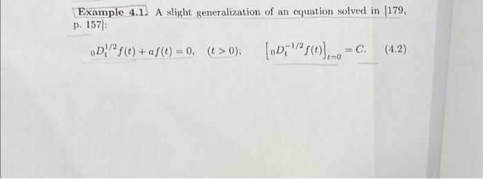 Solved Example 4.1. A slight generalization of an equation | Chegg.com