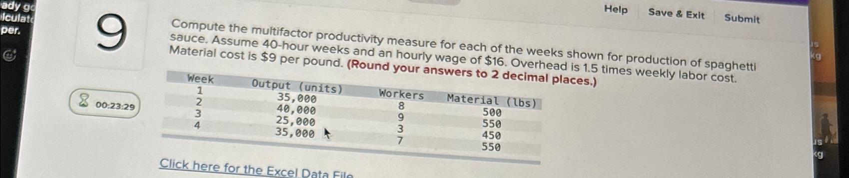 Solved HelpSave & ExitSubmitCompute the multifactor | Chegg.com