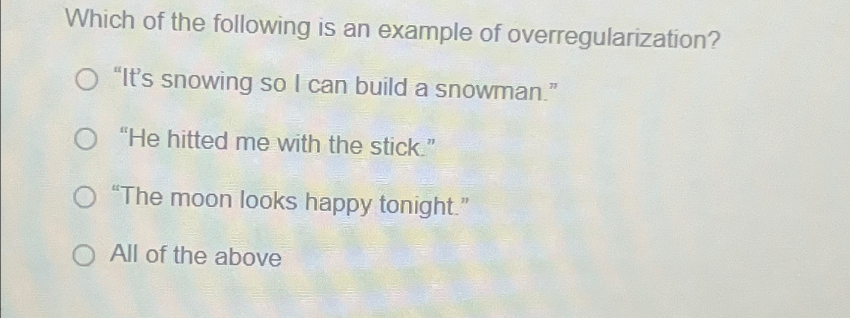 Solved Which of the following is an example of | Chegg.com