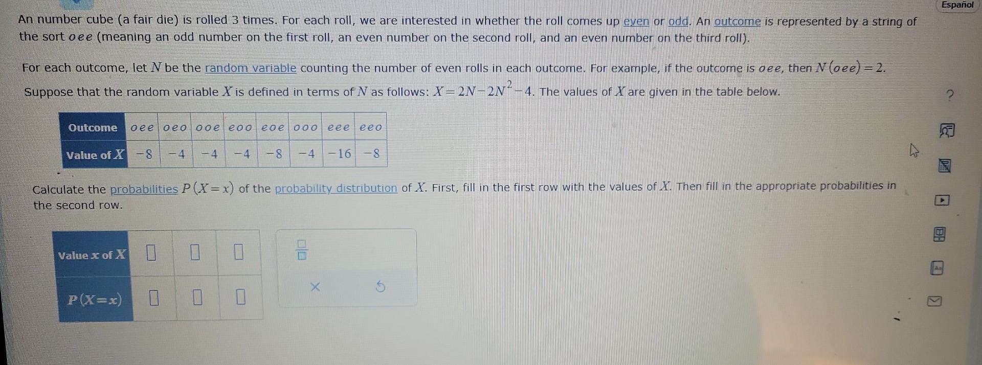Solved An number cube (a fair die) is rolled 3 times. For | Chegg.com