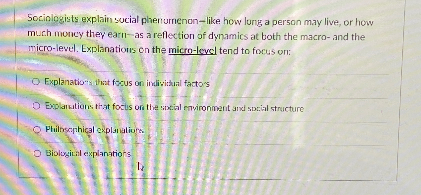 Solved Sociologists explain social phenomenon-like how long | Chegg.com