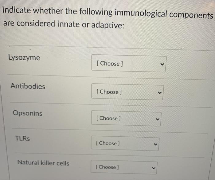 Solved Indicate whether the following immunological | Chegg.com