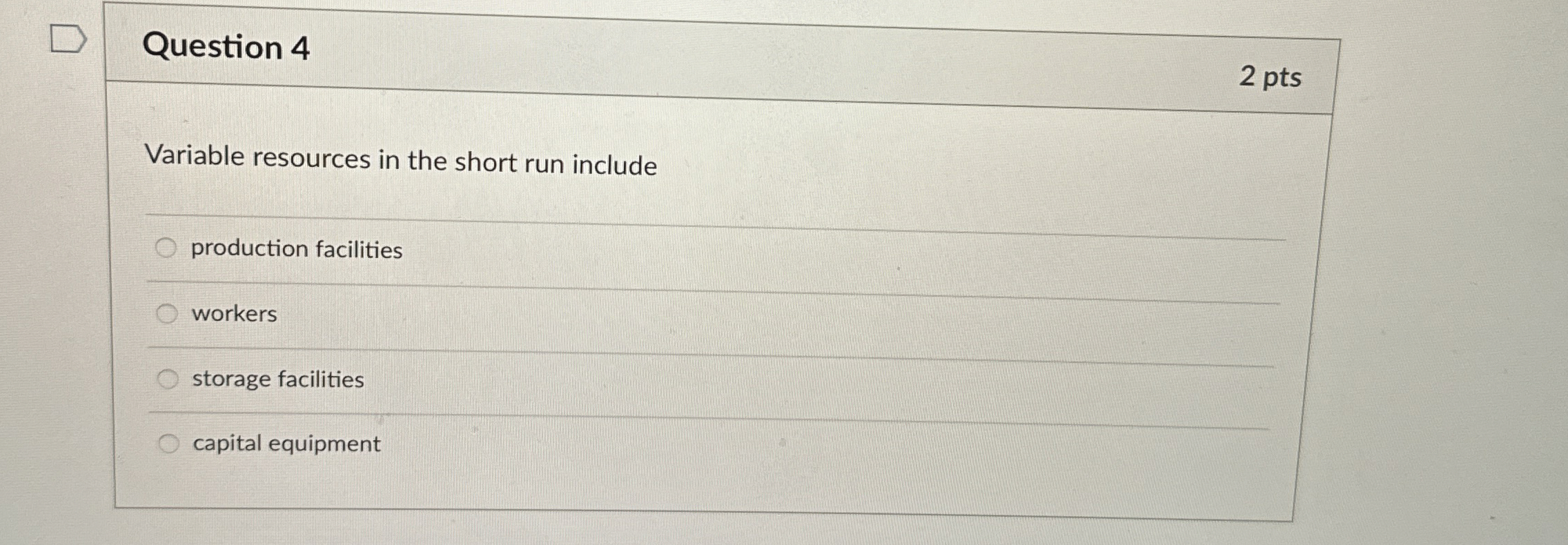Solved Question 42 ﻿ptsVariable resources in the short run | Chegg.com