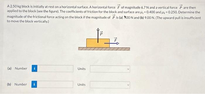 Solved A 2.50 kg block is initially at rest on a horizontal | Chegg.com