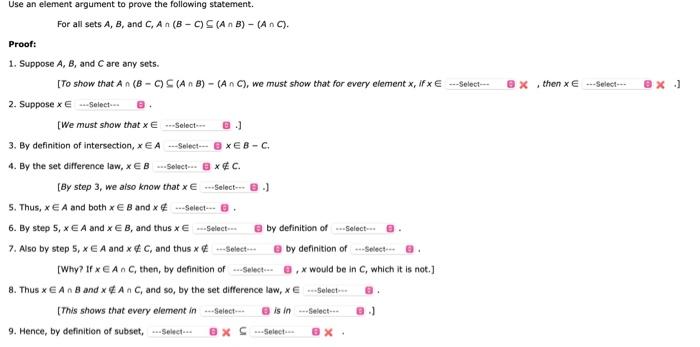 Solved n 8x , then xà Select BX] Use an element argument to | Chegg.com