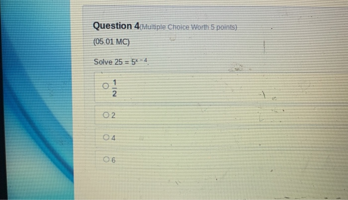 Solved Question 4(Multiple Choice Worth 5 points) ) (05.01 | Chegg.com