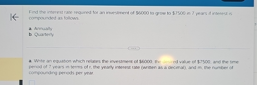 Solved Find the interest rate required for an investment of | Chegg.com