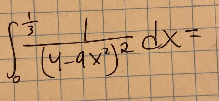 Solved ∫031(4−9x2)21 | Chegg.com
