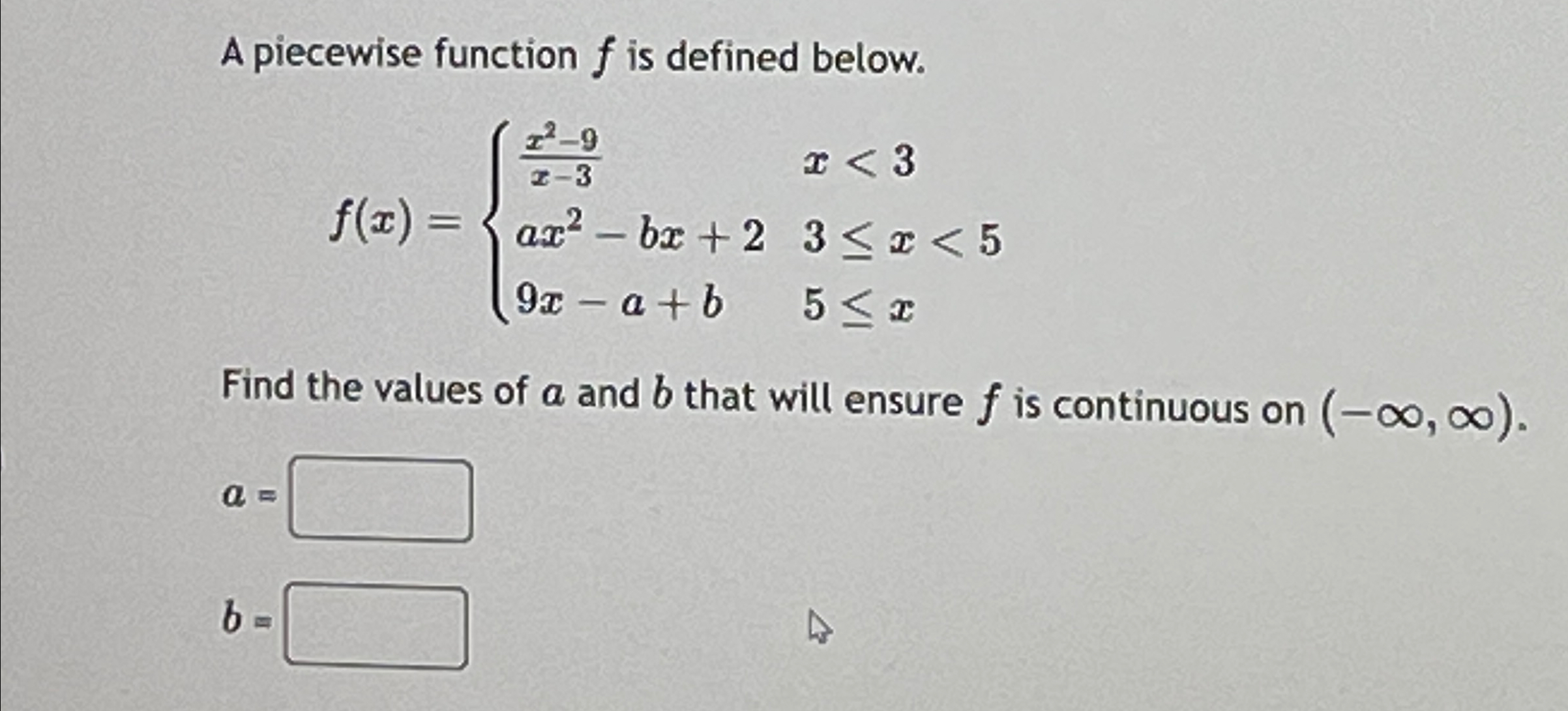 Solved A piecewise function f ﻿is defined | Chegg.com