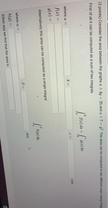 Solved HW7 Area Between Curves: Problem 1 Previous Problem | Chegg.com