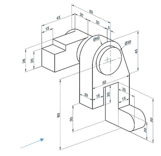Solved draw front view and top view and left hand side view | Chegg.com