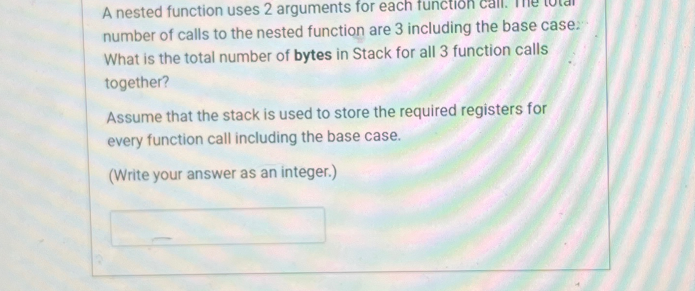 Solved A Nested Function Uses 2 ﻿arguments For Each Function