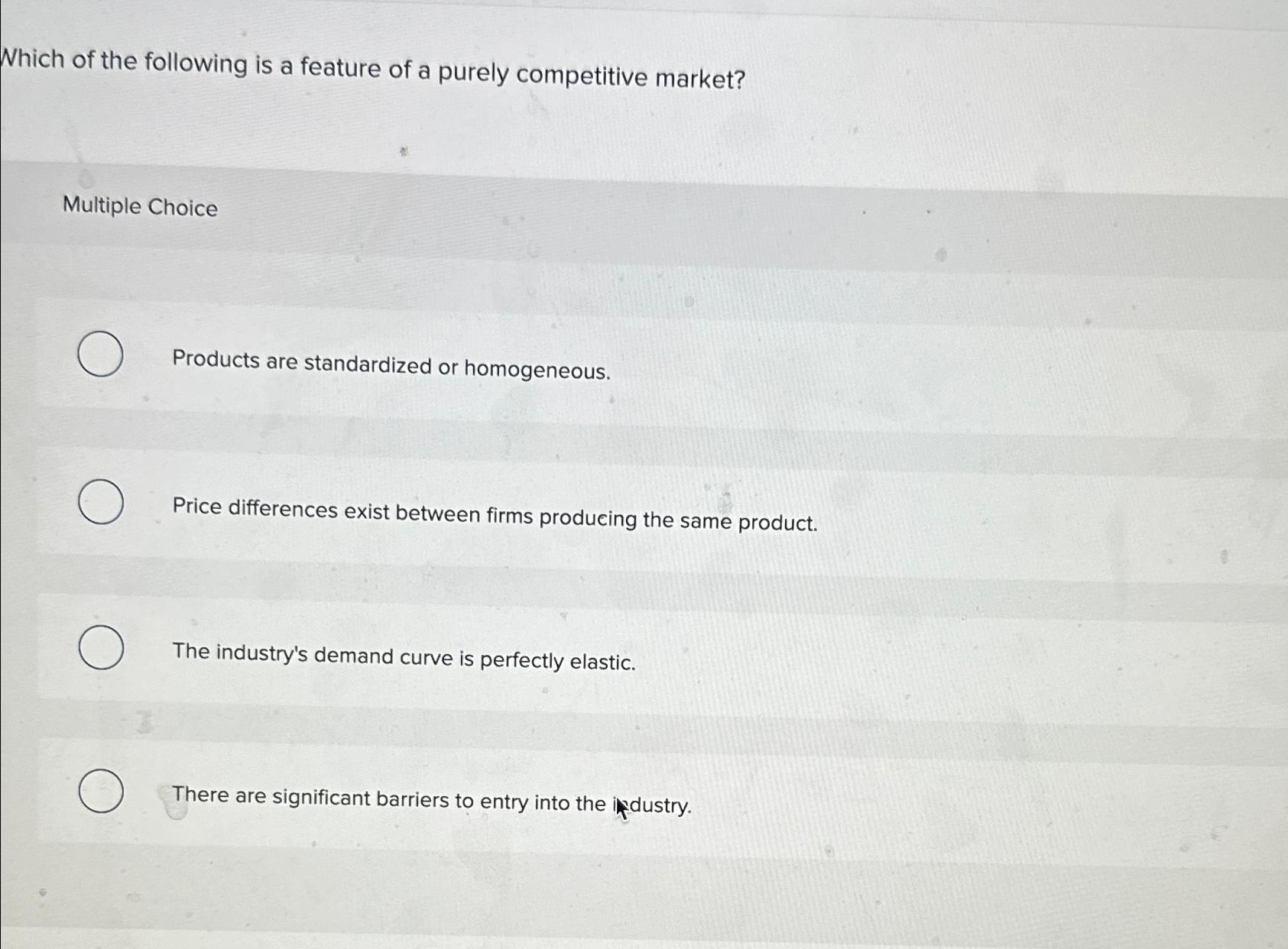 Solved Which of the following is a feature of a purely | Chegg.com