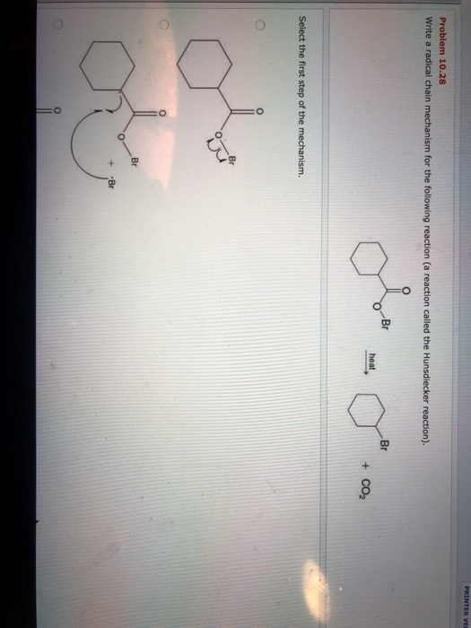 Solved Problem 10.28 Write a radical chain mechanism for the | Chegg.com