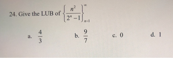 Solved Can you please show your work on how to find the GLB | Chegg.com