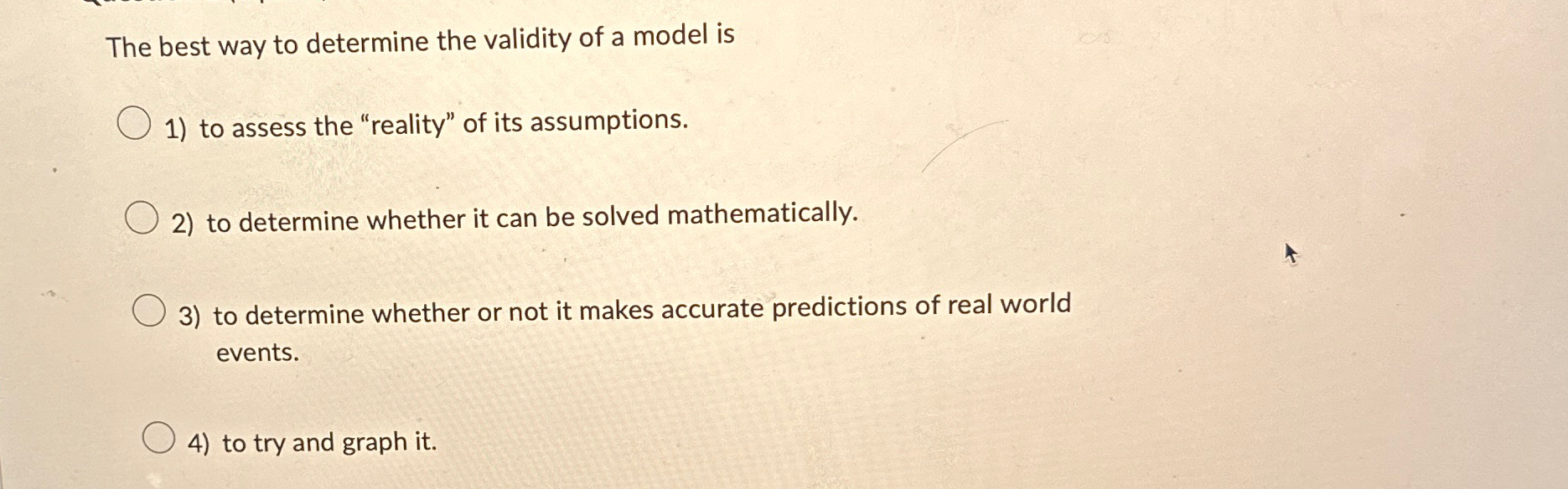 Solved The best way to determine the validity of a model | Chegg.com