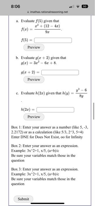 Solved a. Evaluate f(5) given that f(x)=9xx2+(12−4x)f(5)= b. | Chegg.com