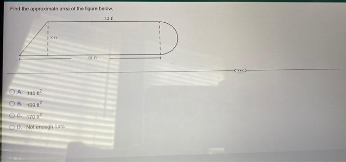 Solved Find the approximate area of the figure below. 12 IR | Chegg.com