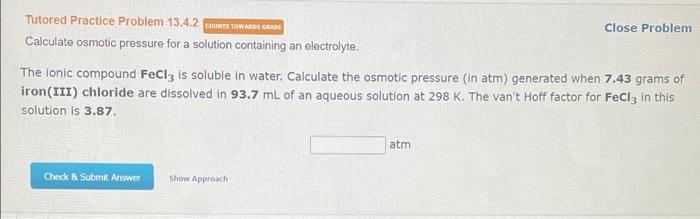 Solved Tutored Practice Problem 13.4.2 COUNTS TOWARDS CRADE | Chegg.com