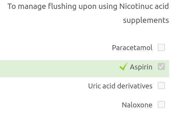 Solved To manage flushing upon using Nicotinuc | Chegg.com