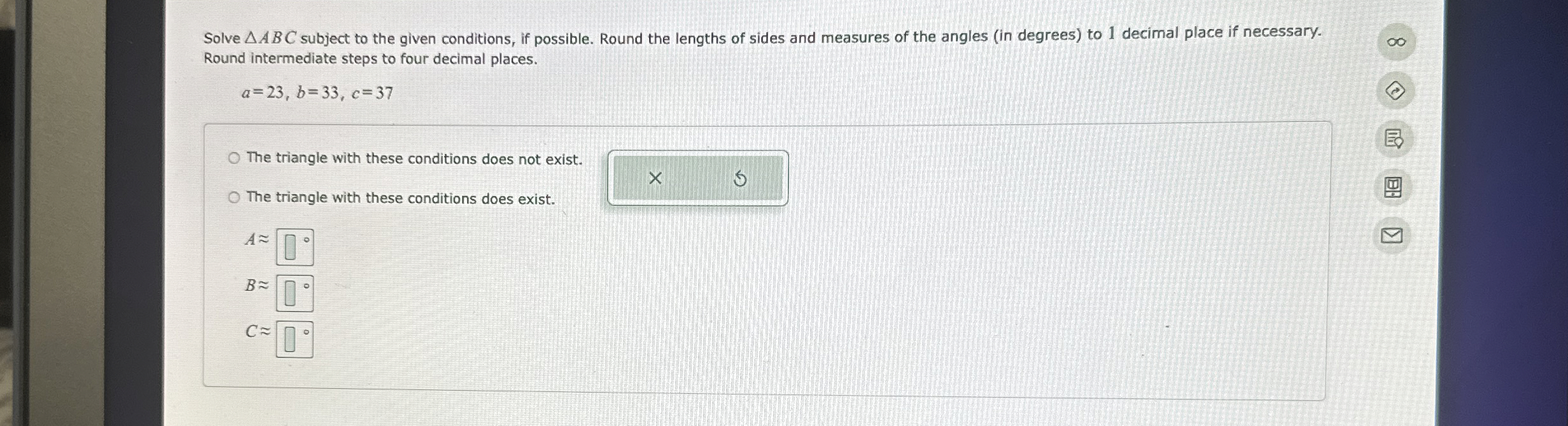 Solved Solve Abc ﻿subject To The Given Conditions If