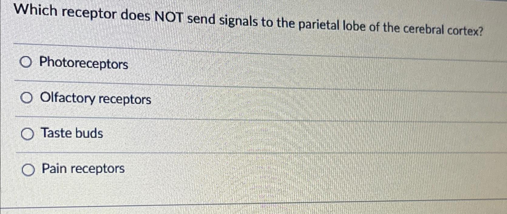Solved Which receptor does NOT send signals to the parietal | Chegg.com