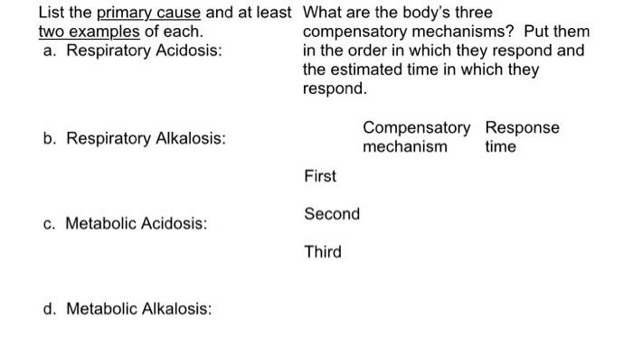 Solved List the primary cause and at least What are the | Chegg.com