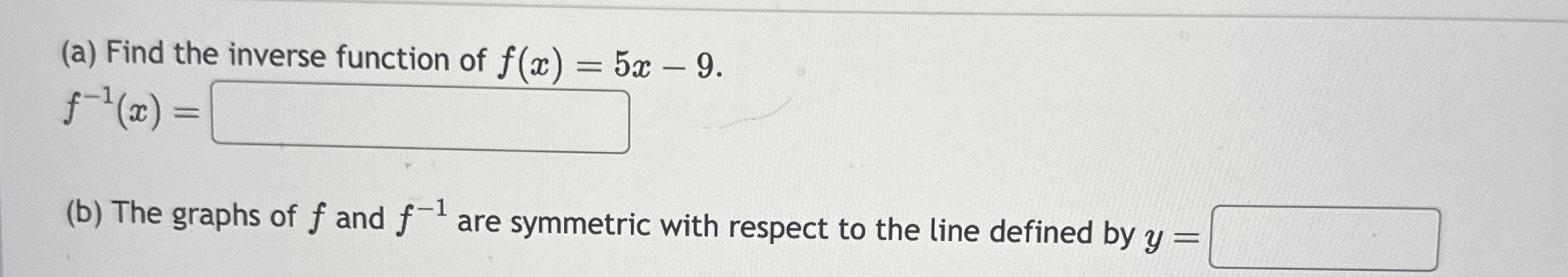 Solved (a) ﻿Find the inverse function of | Chegg.com
