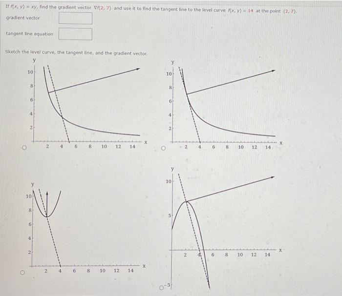 Solved If f(x,y)=xy, find the gradient vector ∇f(2,7) and | Chegg.com