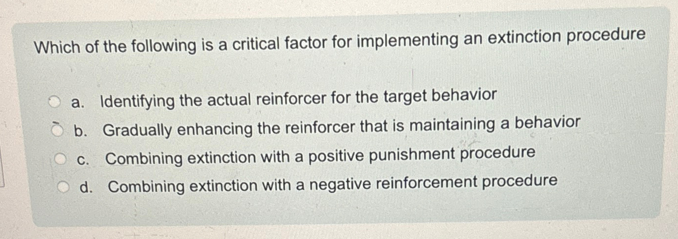 Solved Which of the following is a critical factor for | Chegg.com