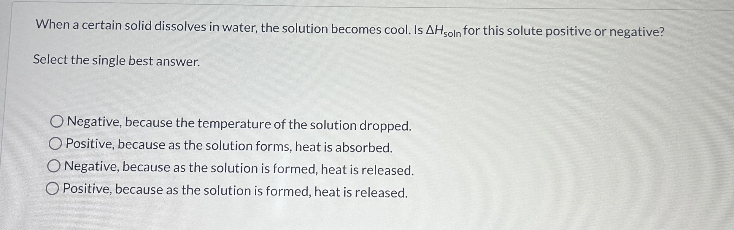 Solved When a certain solid dissolves in water, the solution | Chegg.com
