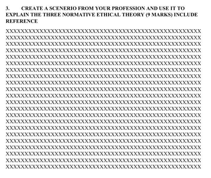 3. CREATE A SCENERIO FROM YOUR PROFESSION AND USE IT | Chegg.com