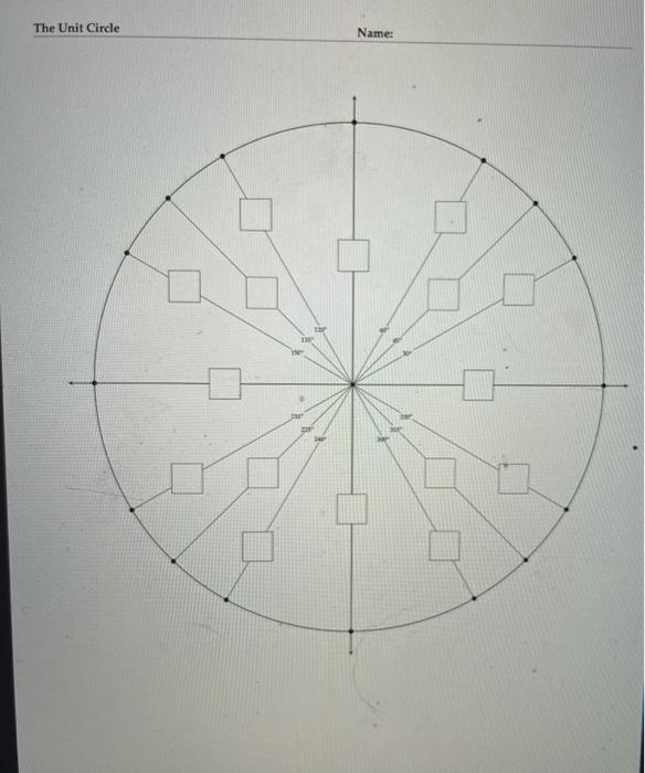 Solved The Unit Circle Name: | Chegg.com