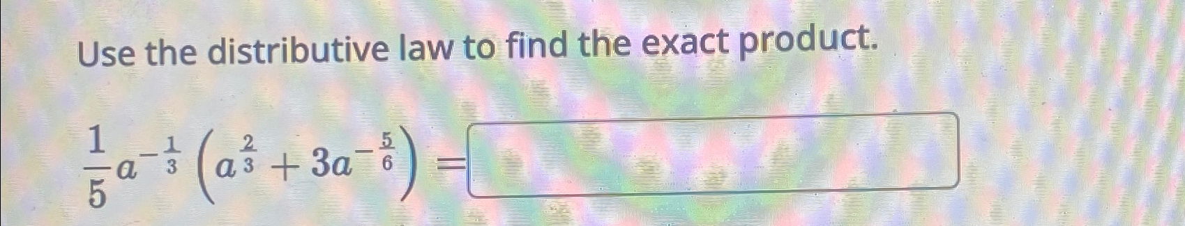 Solved Use the distributive law to find the exact | Chegg.com