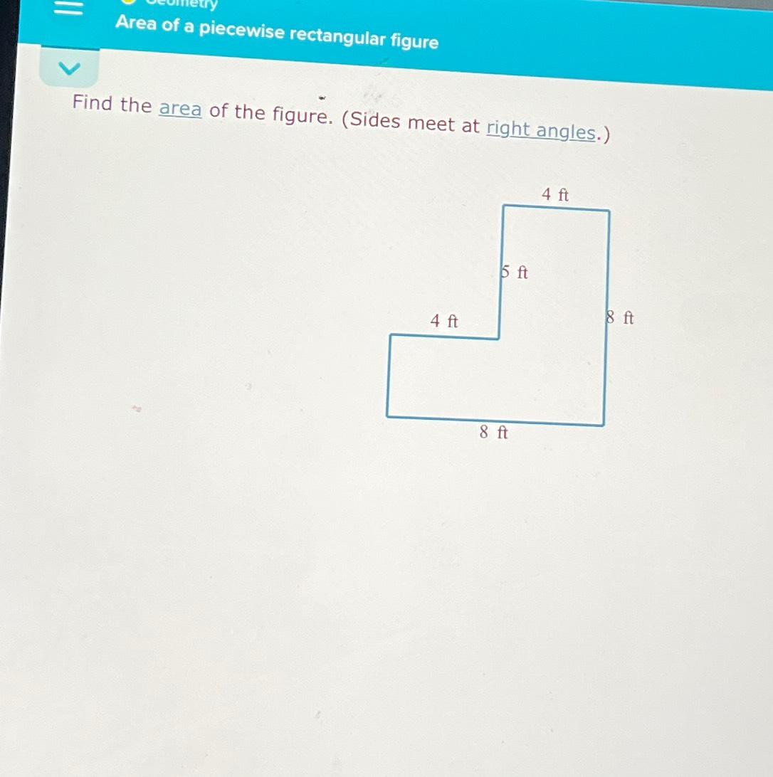 Solved Area of a piecewise rectangular figureFind the area | Chegg.com