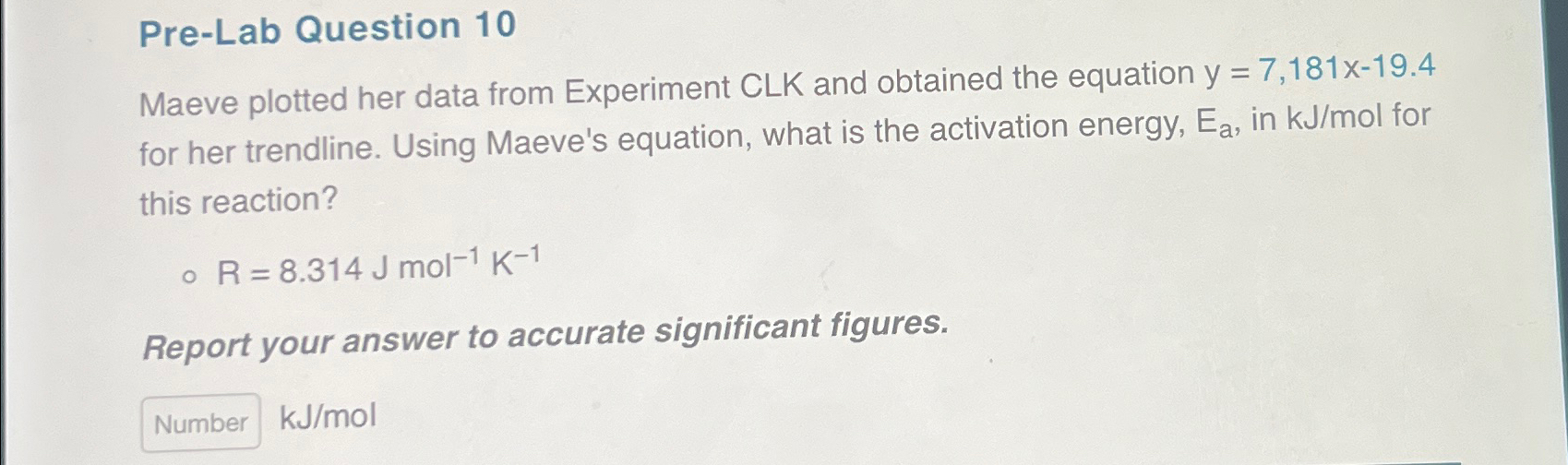 Solved Pre-Lab Question 10Maeve plotted her data from | Chegg.com
