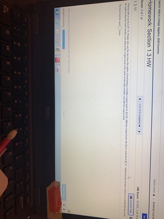 Solved MATH 1050 A College Algebra, 2020 Summer Kaitlin | Chegg.com